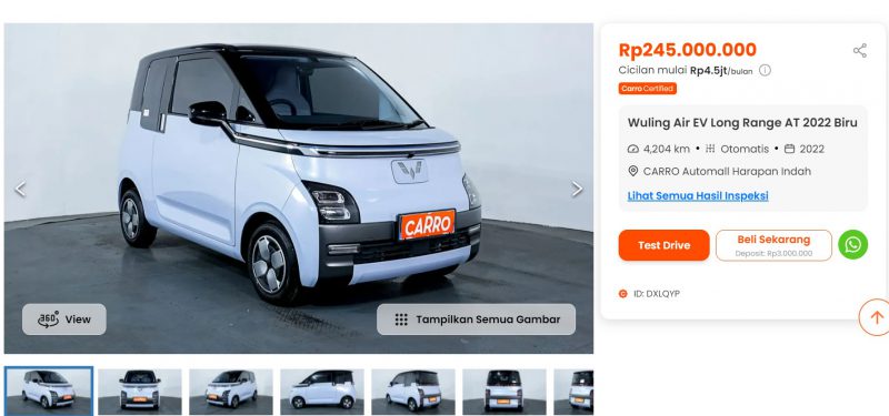 Kerennya Wuling Air EV, Kini Tersedia di CARRO Indonesia I Carro.id